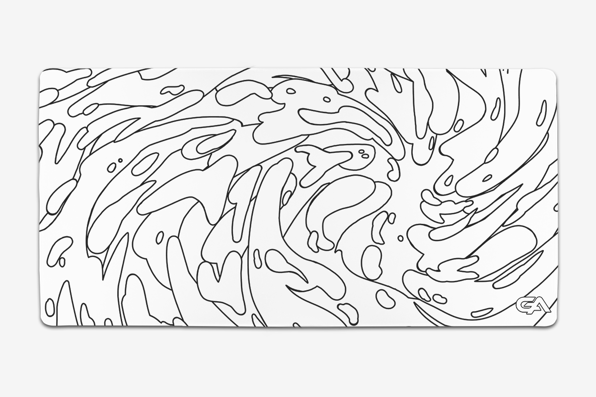 White Monochrome Swirl XXL Mousepad – GutzyAiden