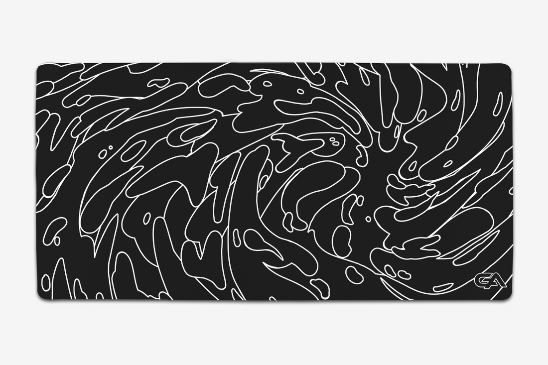 Black Monochrome Swirl XXL Mousepad – GutzyAiden