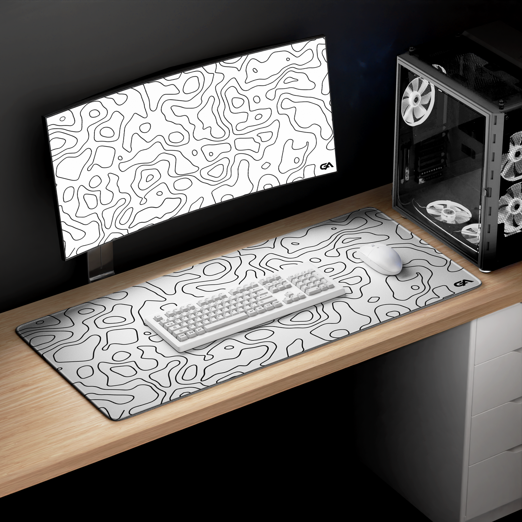 White Topo Mousepad – GutzyAiden