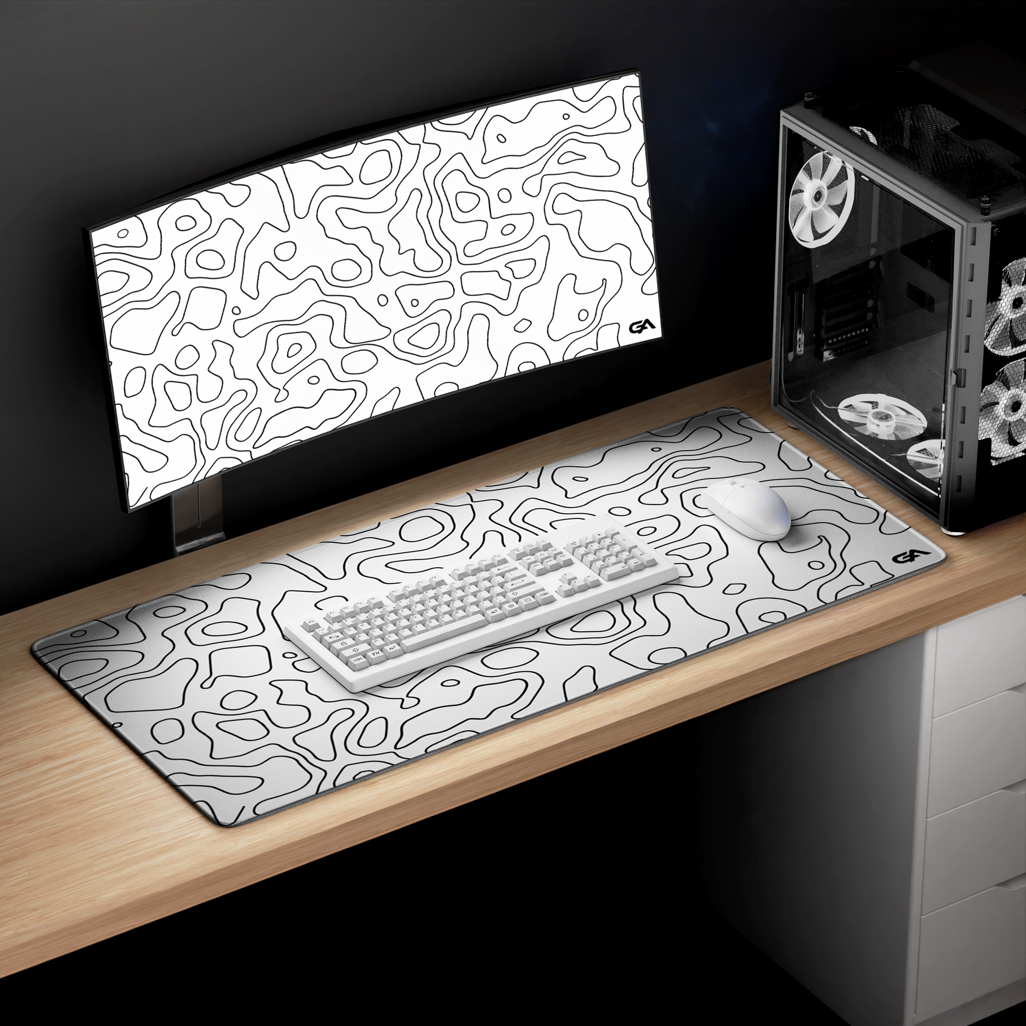 White Topo Mousepad – GutzyAiden