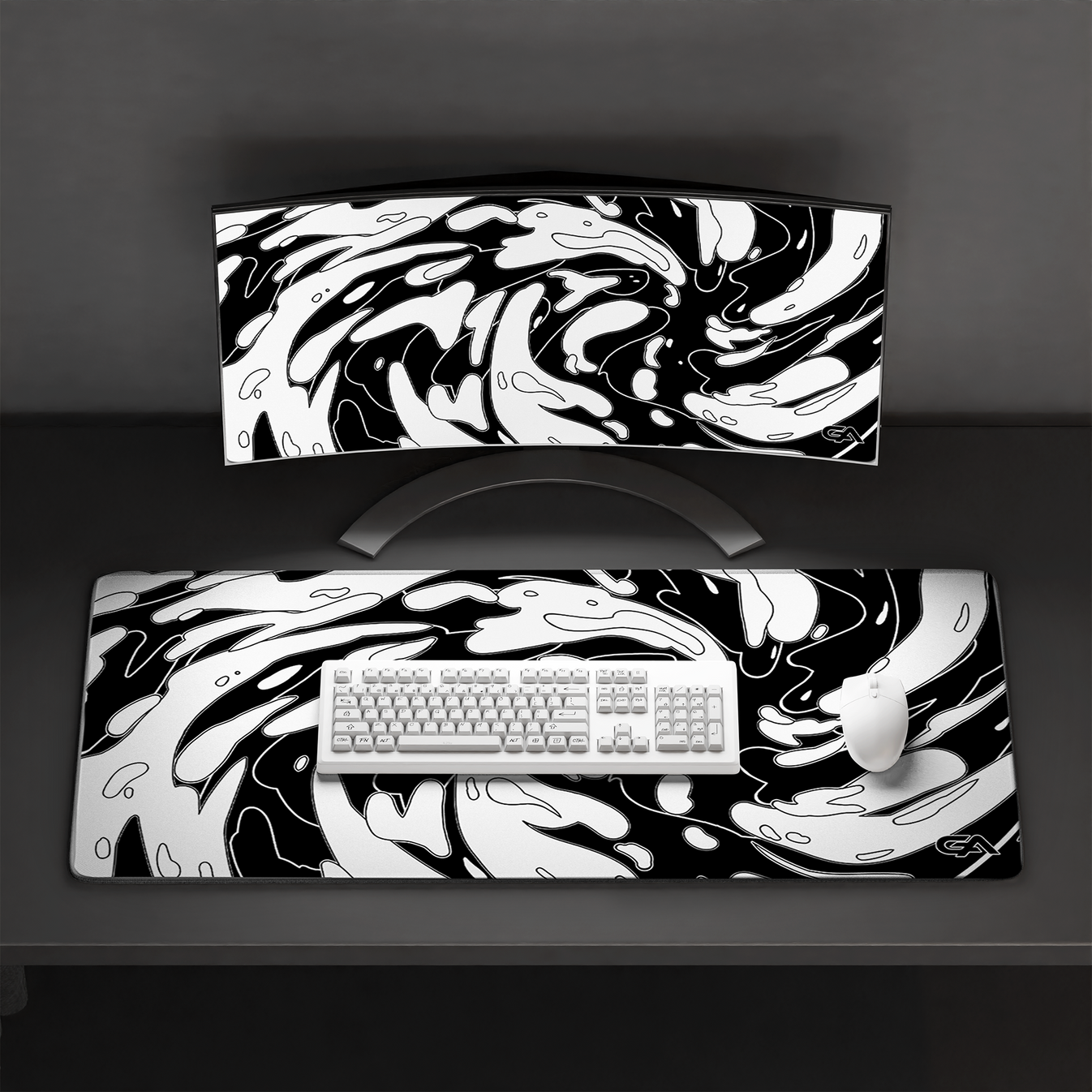 Yin Yang Monochrome Swirl Mousepad – GutzyAiden