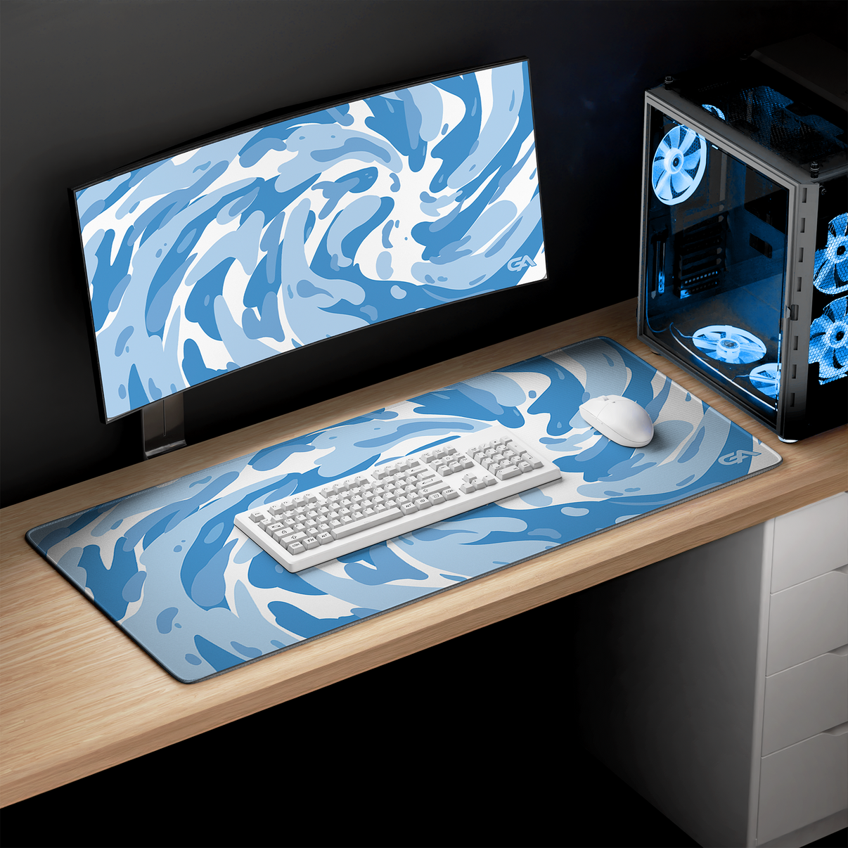 Icy Cyan Swirl Mousepad – GutzyAiden