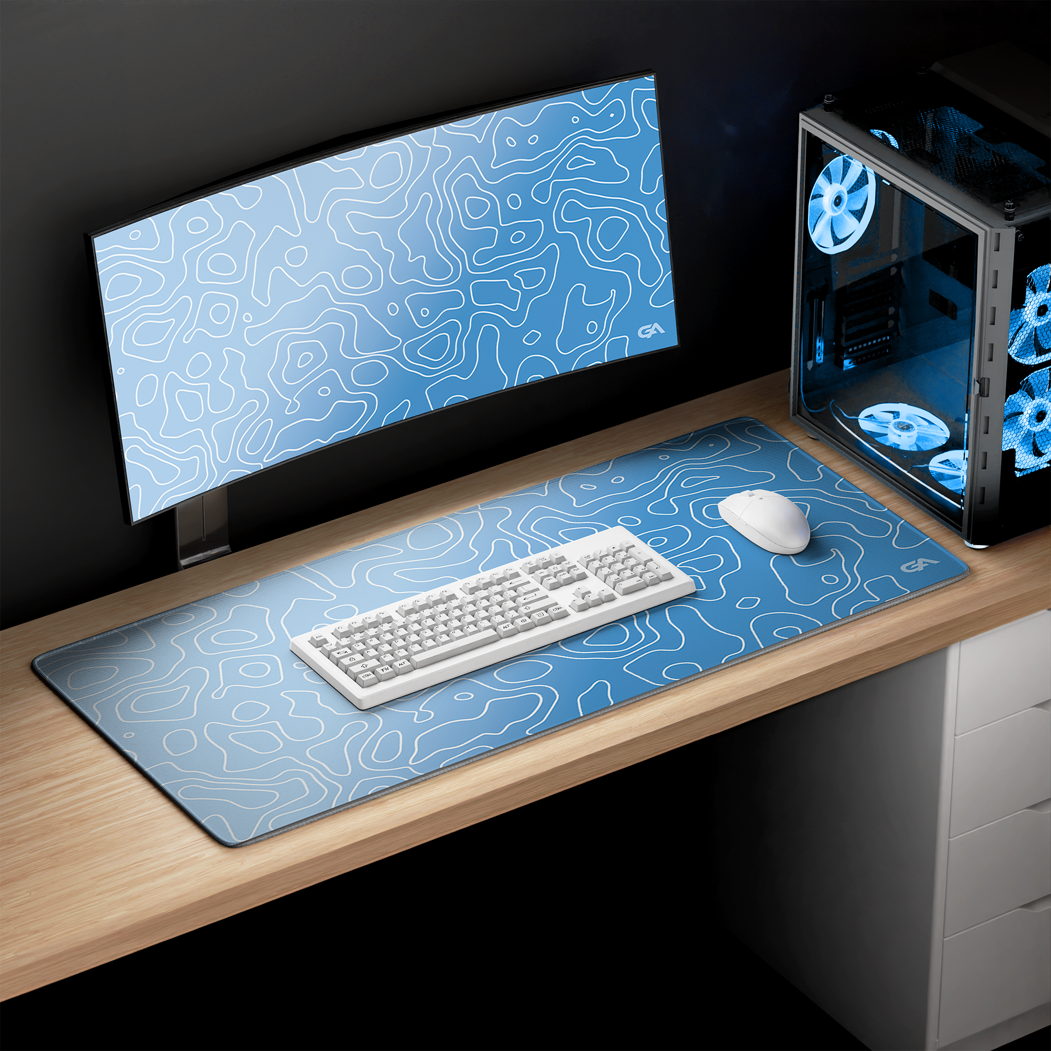 Icy Cyan Topo Mousepad – GutzyAiden
